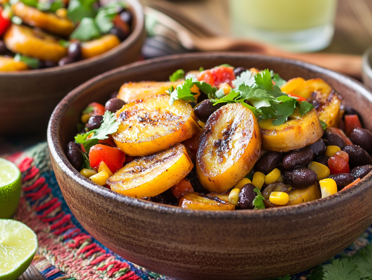 Sweet Plantain Dance: A Venezuelan Bean Salad Delight