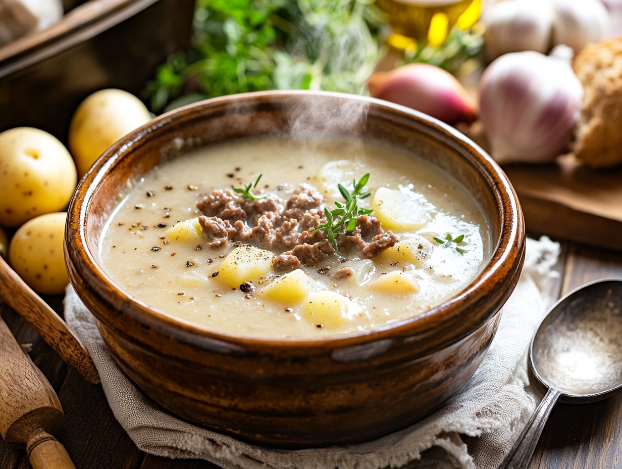 Hearty Central European Beef and Potato Soup Delight