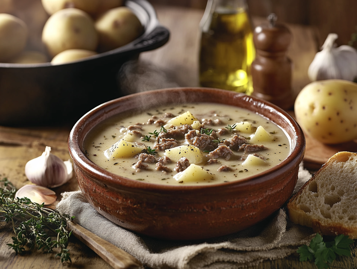 Hearty Central European Beef and Potato Soup Delight