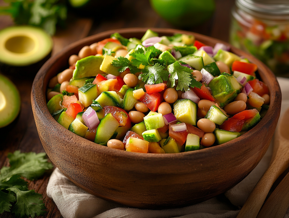 Vibrant Ecuadorian Lupini Bean Salad with Fresh Ingredients