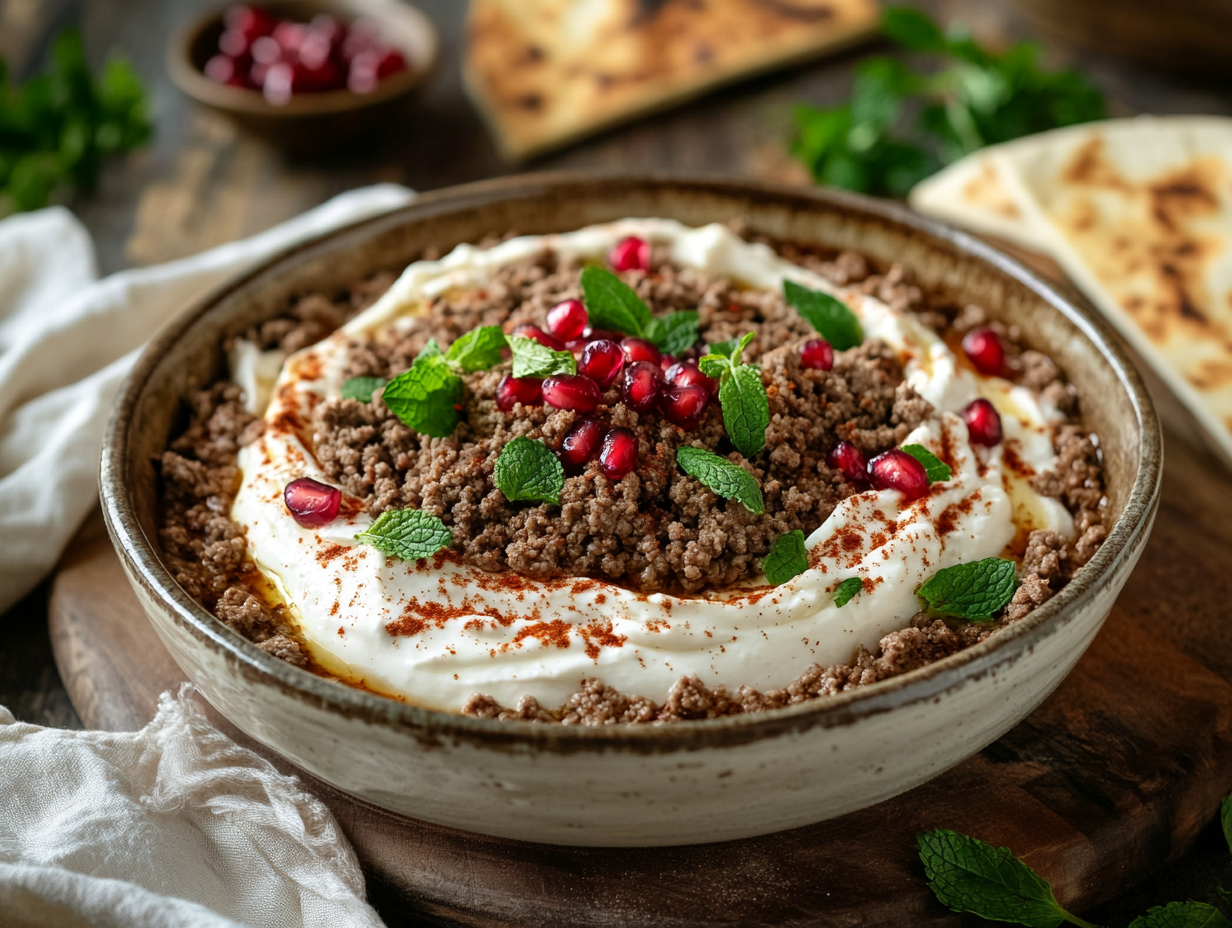 Spiced Beef and Mint Labneh A Flavorful Middle Eastern Dip