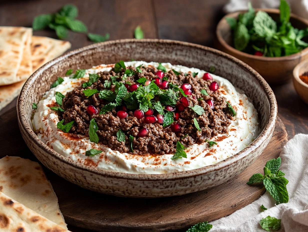 Spiced Beef and Mint Labneh A Flavorful Middle Eastern Dip
