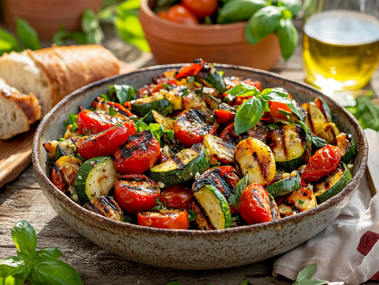 Rustic Tuscan Grilled Vegetable Salad Bursting with Flavor