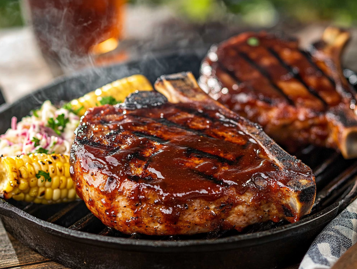 Southern Style Grilled BBQ Pork Chops with Smoky Flavor