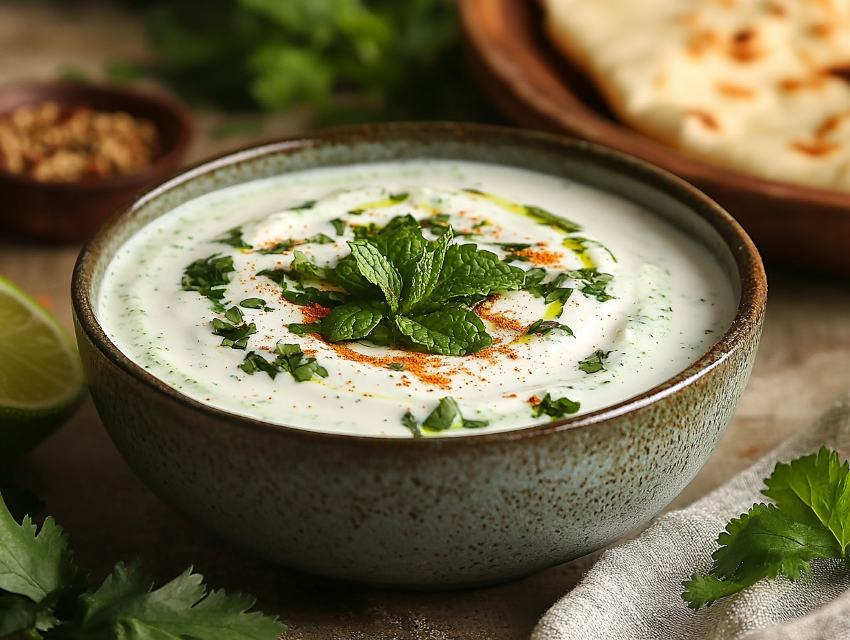 Cool and Creamy Indian Mint Yogurt Chutney Delight