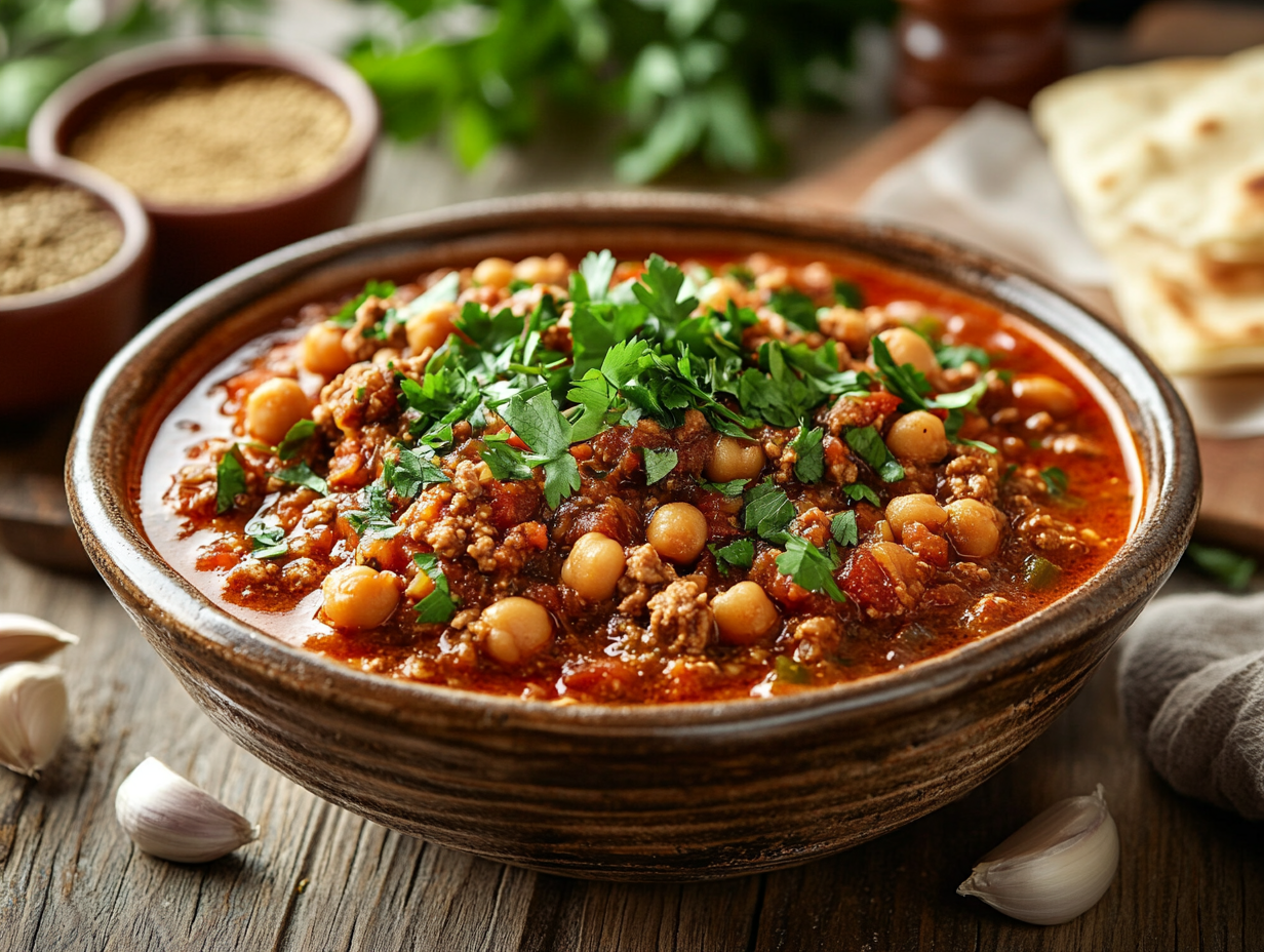 Spicy Moroccan Lamb Mince Stew Bursting with Flavor