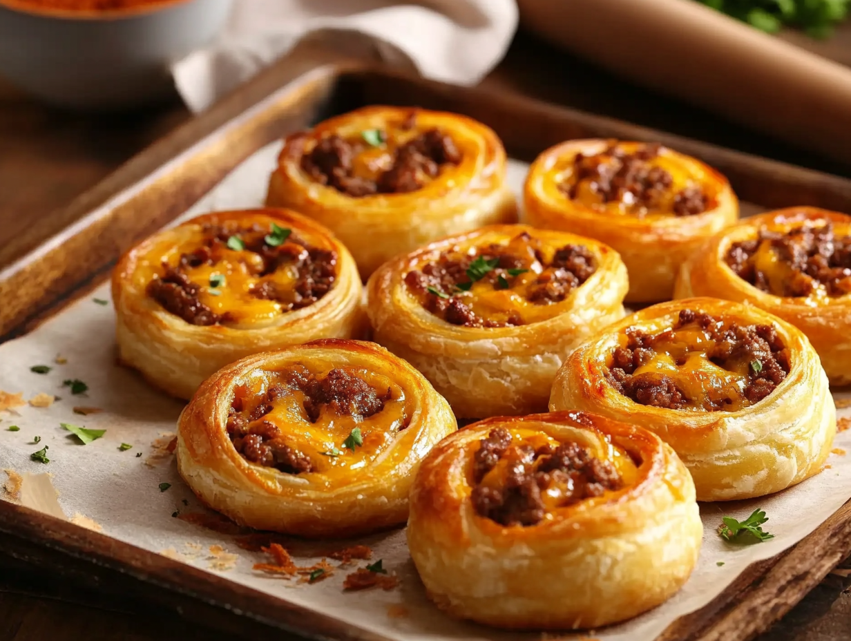 Cheesy Beef Spirals A Delightful Homemade Pastry Treat