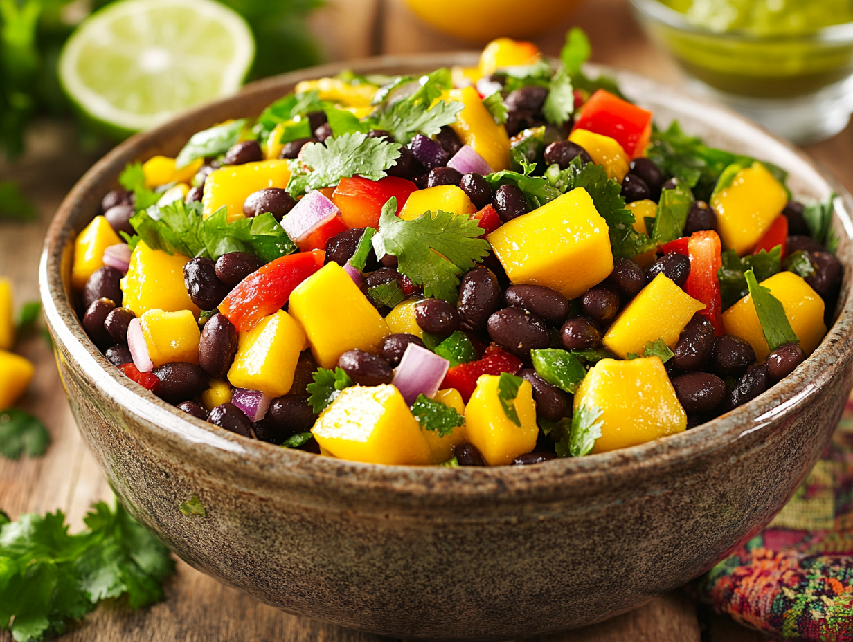 Tropical Brazilian Black Bean and Mango Salad Delight