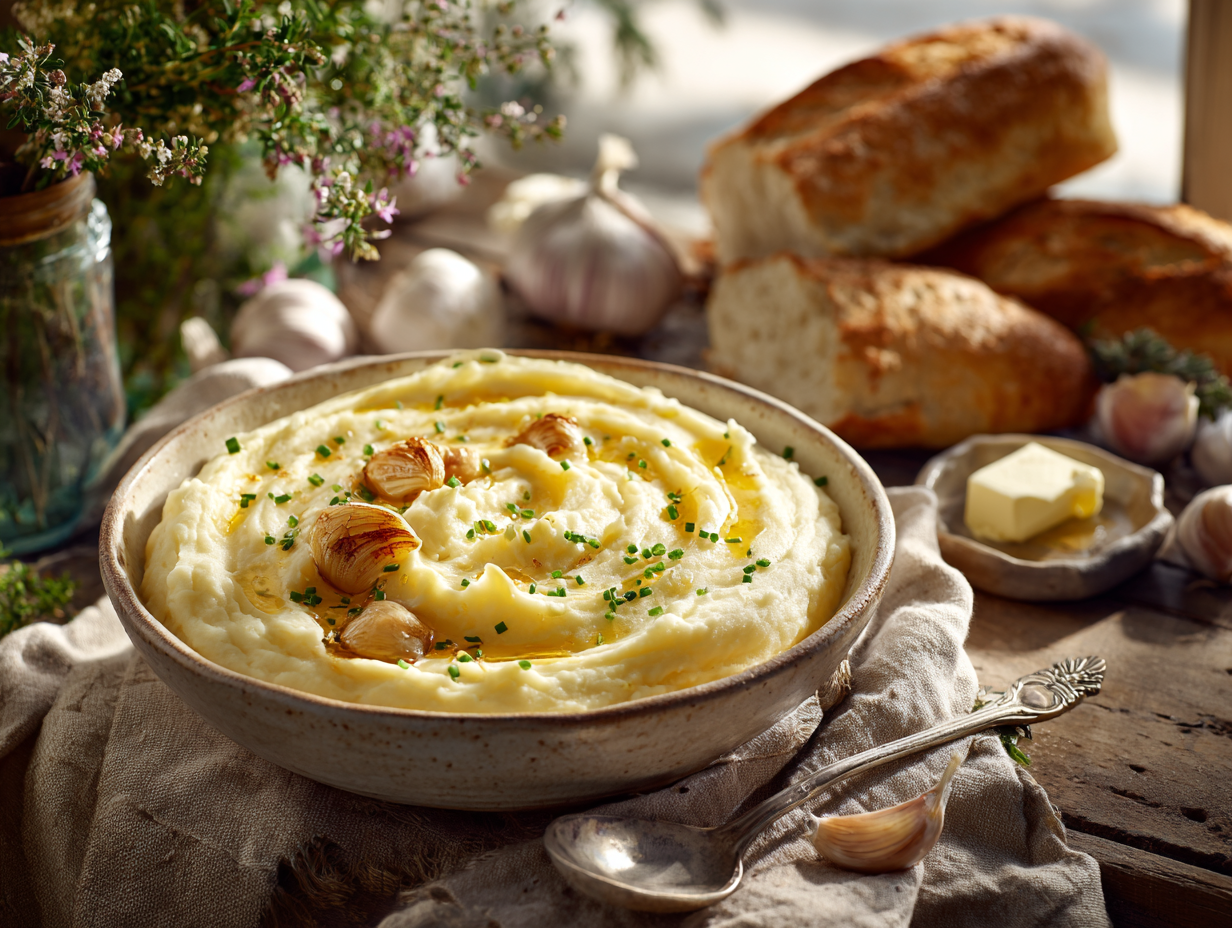 Silky Garlic Mashed Potatoes