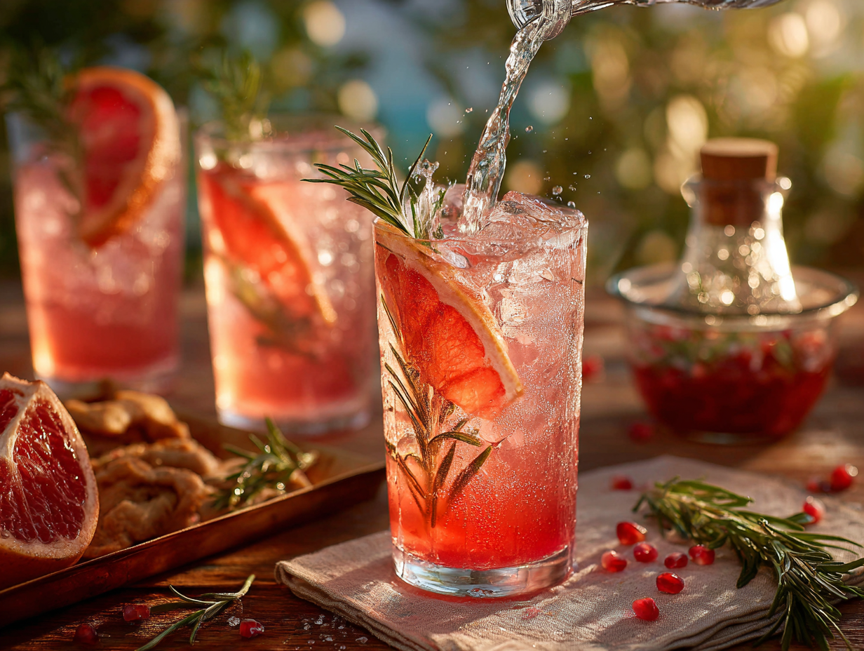 Sunset Citrus Rosemary Fizz